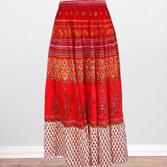 Vintage | Skirts | Vintage Phool Maxi Boho Cottagecore Prairie Skirt ...